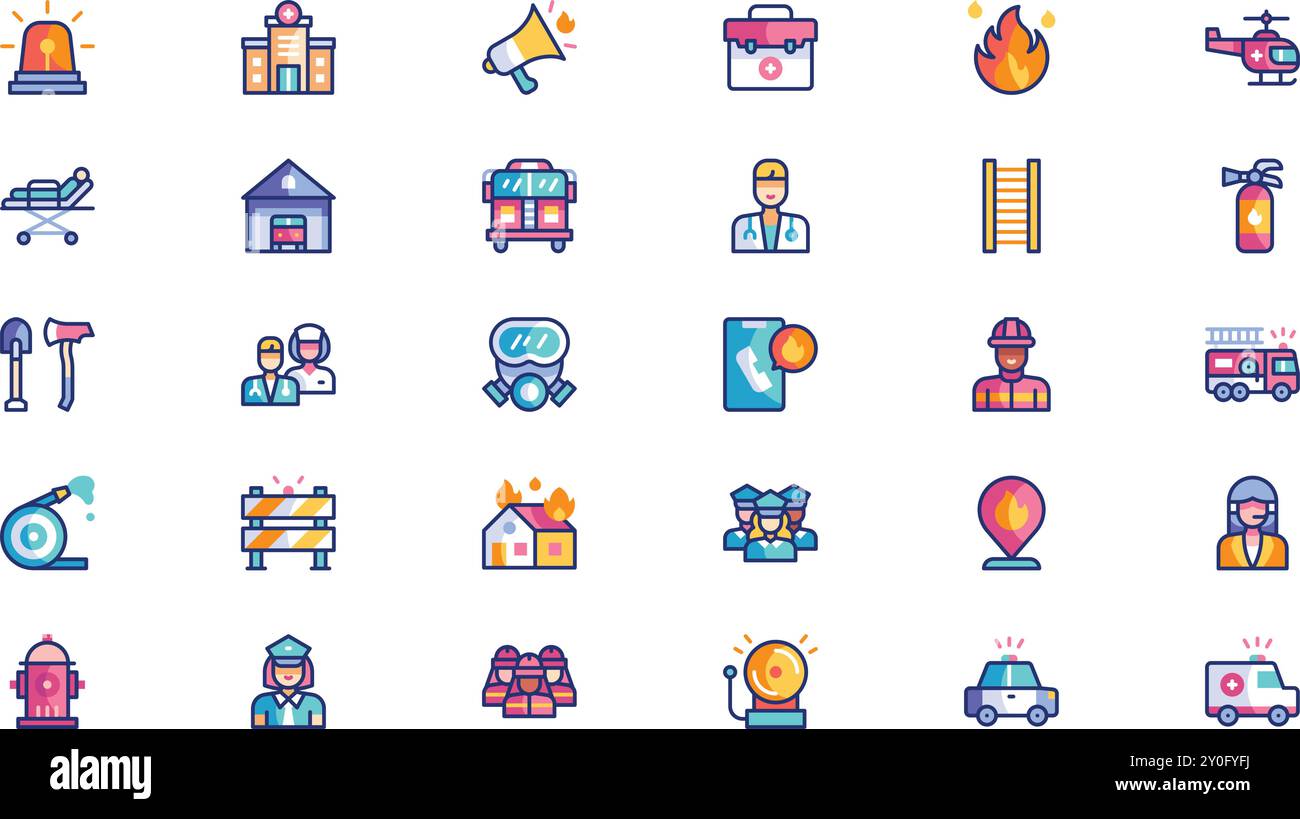 Emergency brigade icon pack High-Quality Vector Icons Collection with ...