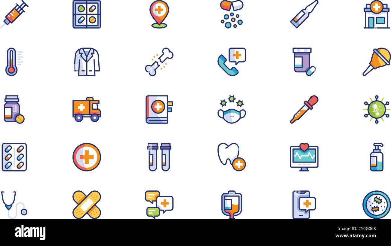 Medicine basics icon pack High-Quality Vector Icons Collection with ...