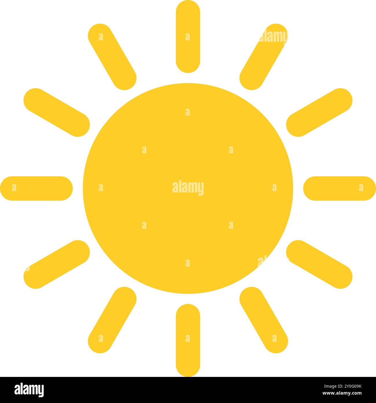 sun shape symbol, vector illustration of simple yellow star Stock ...