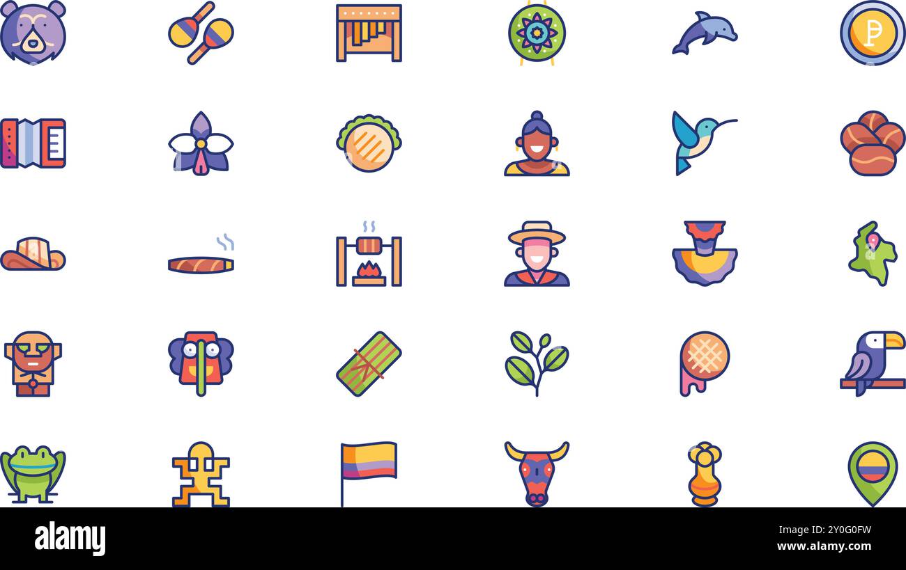 Colombia icons High-Quality Vector Icons Collection with Editable ...