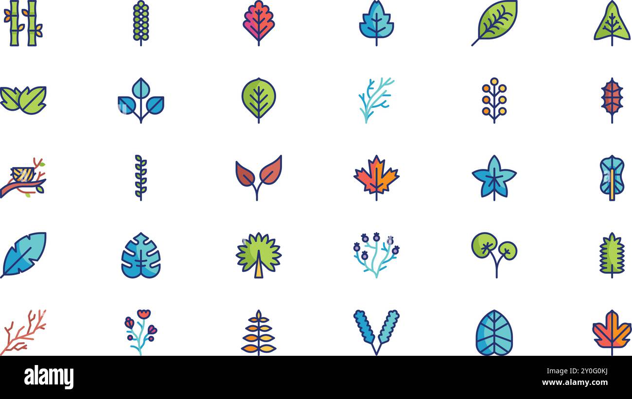 Leaves and twigs icon pack High-Quality Vector Icons Collection with ...