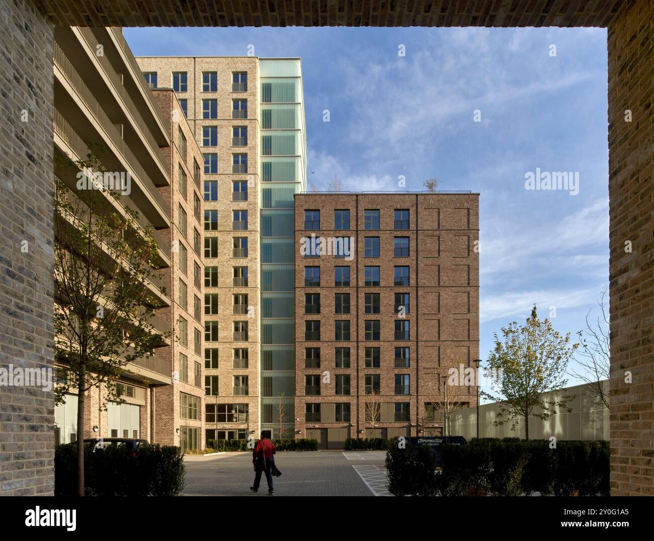 Entering exterior courtyard. Osier Way, London, United Kingdom ...