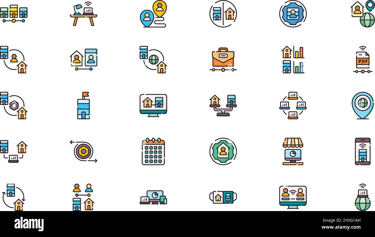Hybrid working icons High-Quality Vector Icons Collection with Editable ...