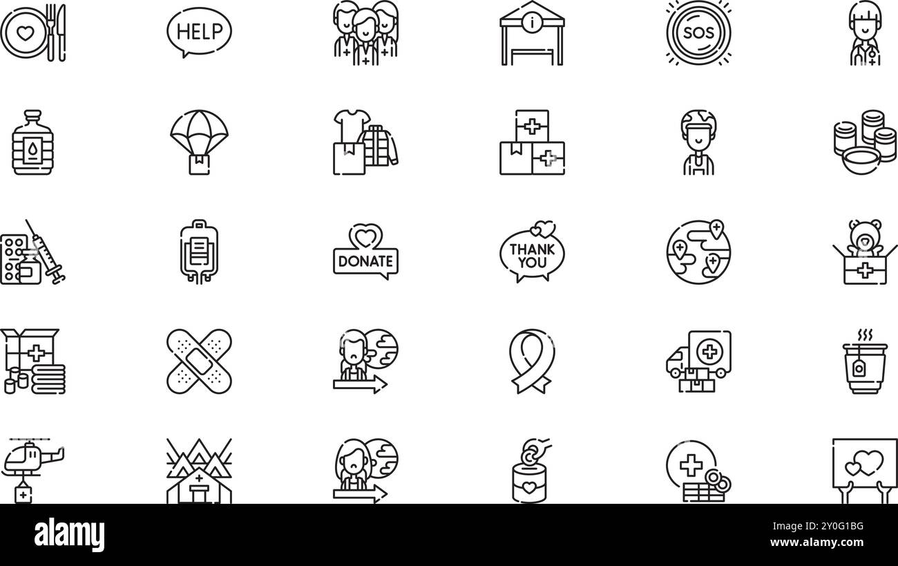 Humanitarian help icons high hi-res stock photography and images - Alamy
