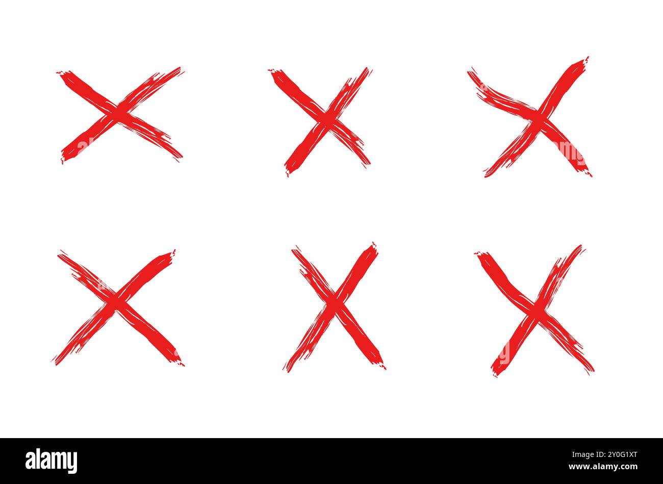 Painted red X mark collection. Crossed X symbol vector illustration set ...