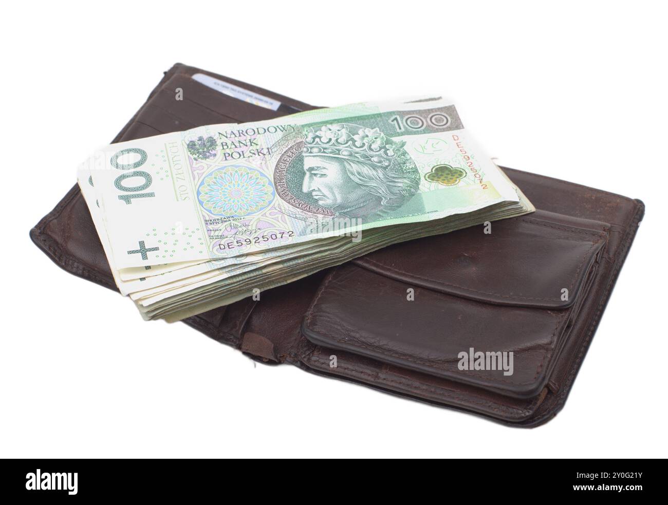 Polish 100 Zloty Notes in Black Quilted Handbag Stock Photo - Alamy