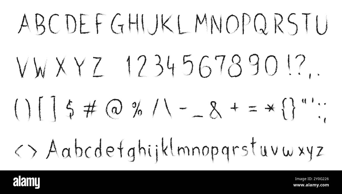 Handwritten font. Hand drawn pencil scribble creative sketch style ... Handwritten font. Hand drawn pencil scribble creative sketch style ...
