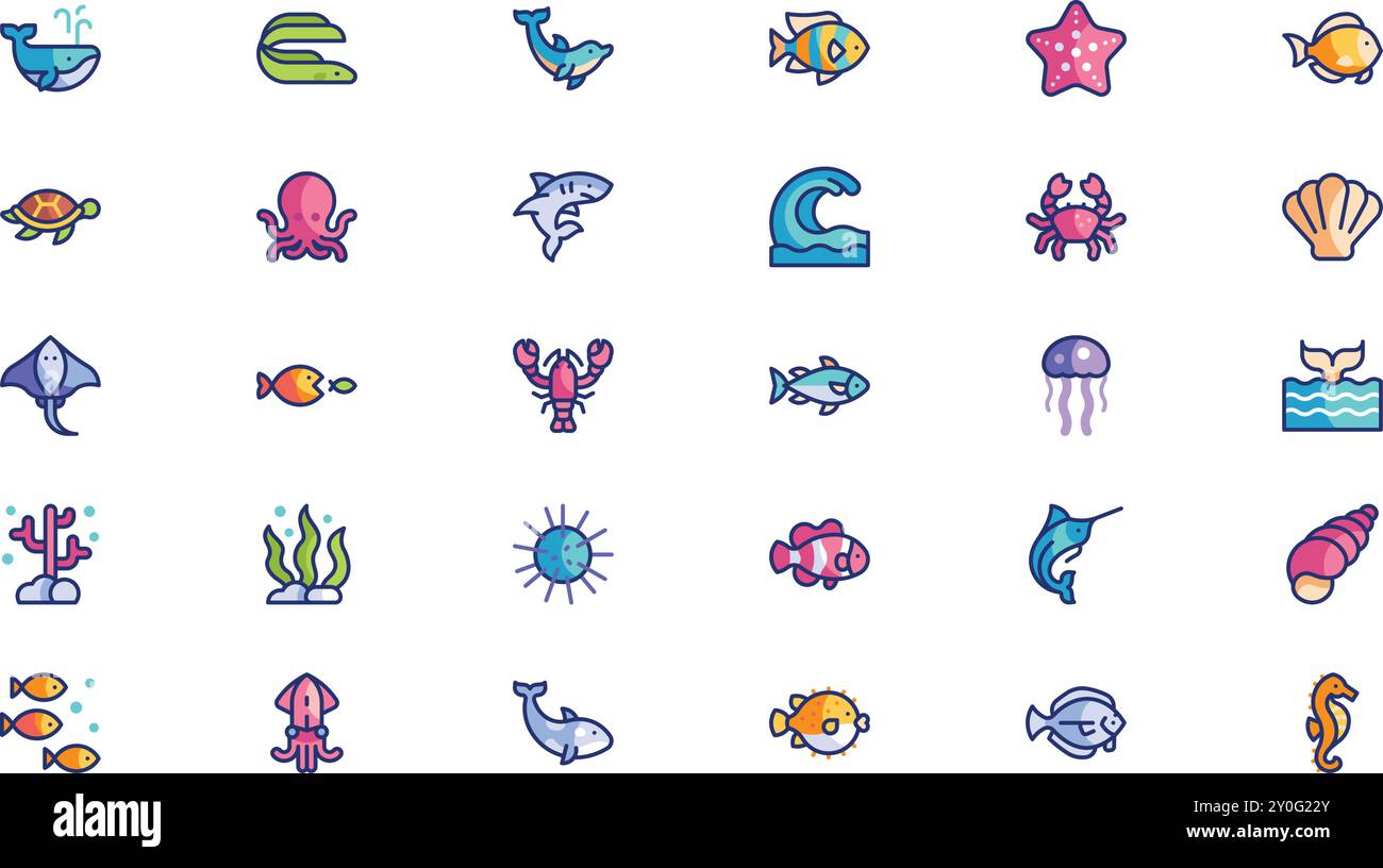 Aquatic life icon pack High-Quality Vector Icons Collection with ...