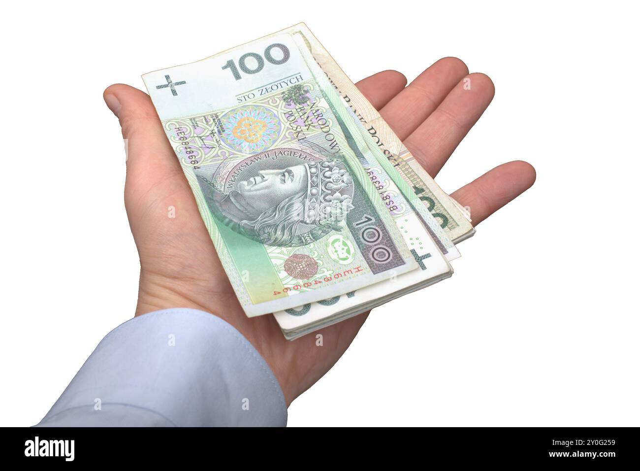 Hand holding stack cash Cut Out Stock Images & Pictures - Alamy
