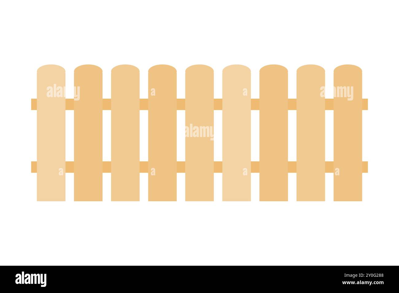 Cartoon fence vector illustration. Simple cartoon style picket fence ...
