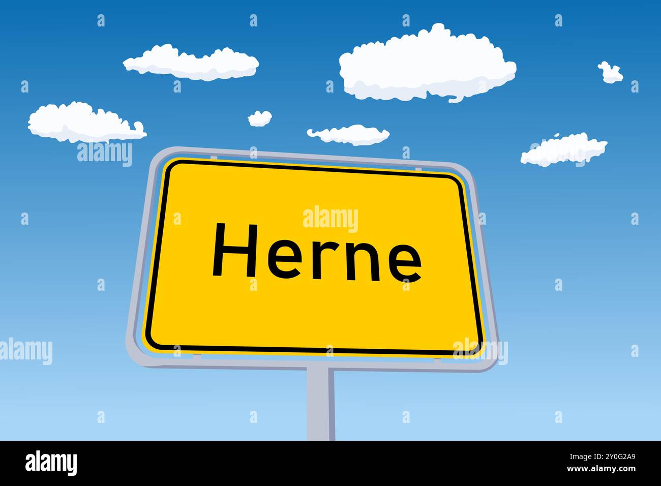 Herne city sign in Germany. City name welcome road sign vector ...