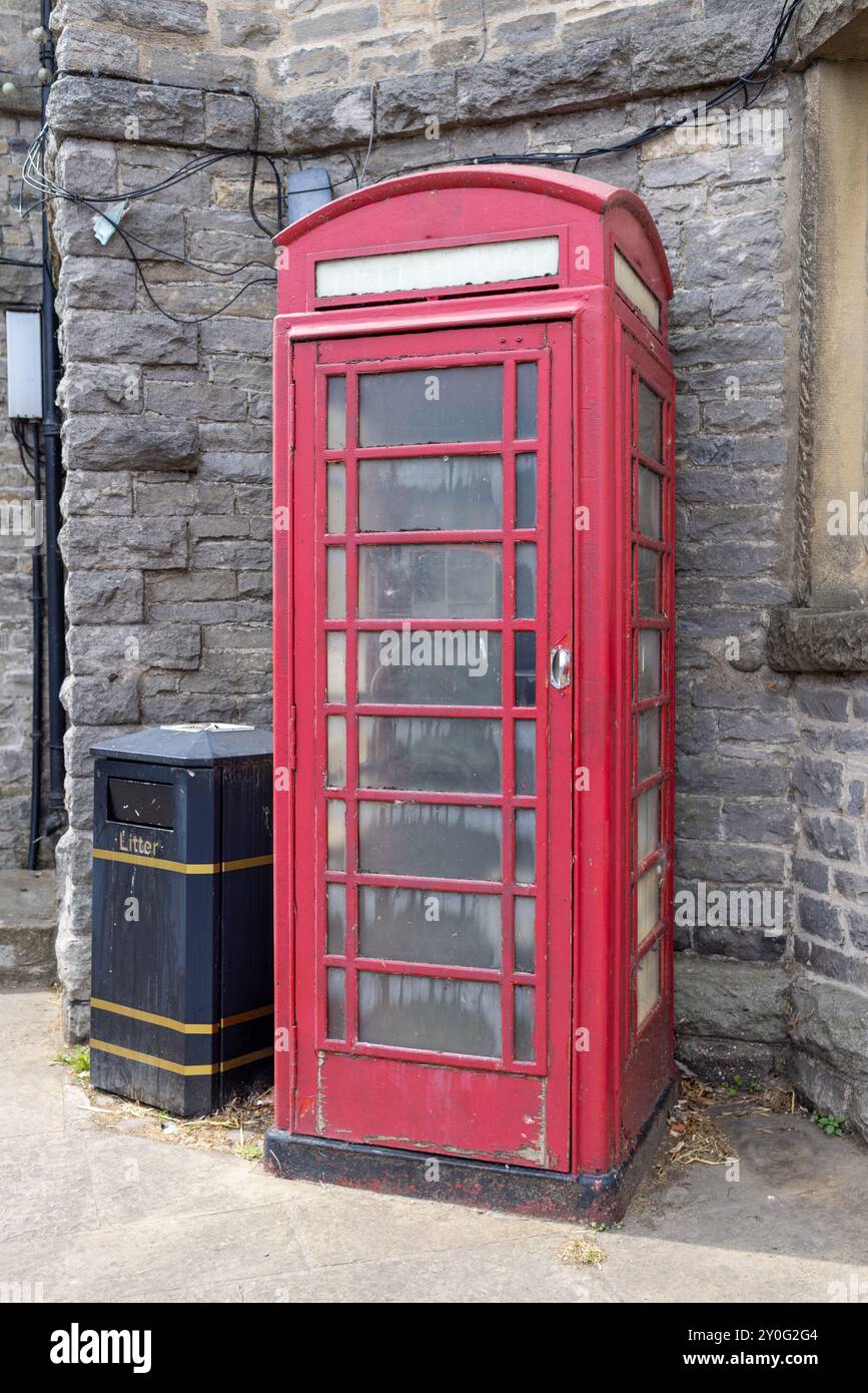 Photo of an old red British public telephone box taken in the beautiful ...