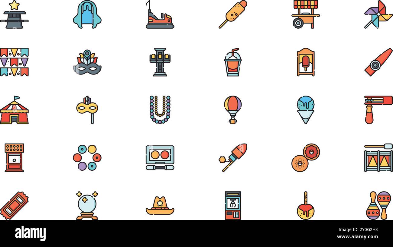 Carnival and fair icons High-Quality Vector Icons Collection with ...
