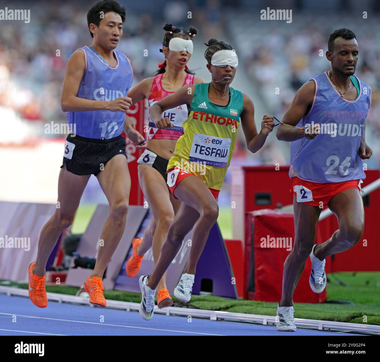 Paris, France. 2nd Sep, 2024. Yayesh Gate Tesfaw (2nd R) of Ethiopia ...