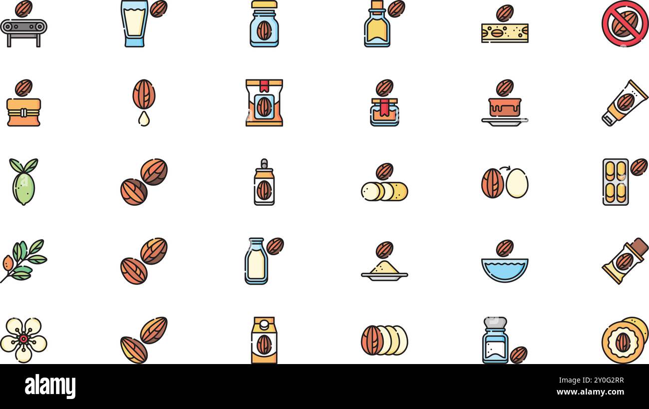 Almonds icons High-Quality Vector Icons Collection with Editable Stroke ...