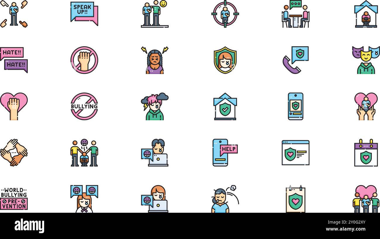 World day of bullying prevention icon pack High-Quality Vector Icons ...