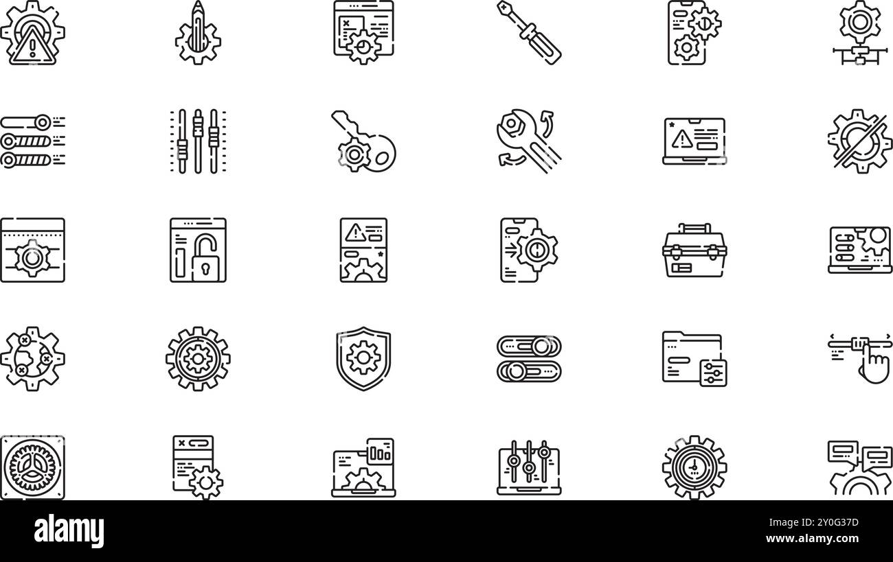 Setup and settings icons High-Quality Vector Icons Collection with Editable Stroke. Ideal for ...