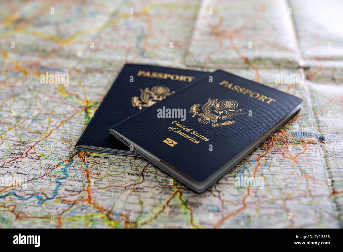 Passports and street map hi-res stock photography and images - Alamy