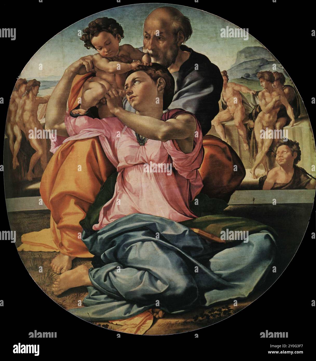 Michelangelo - Doni Tondo or Doni Madonna - Holy Family with child ...