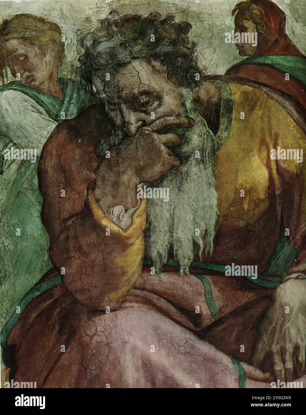 Detail of Sistine Chapel by Michelangelo prophet jeremiah Stock Photo ...