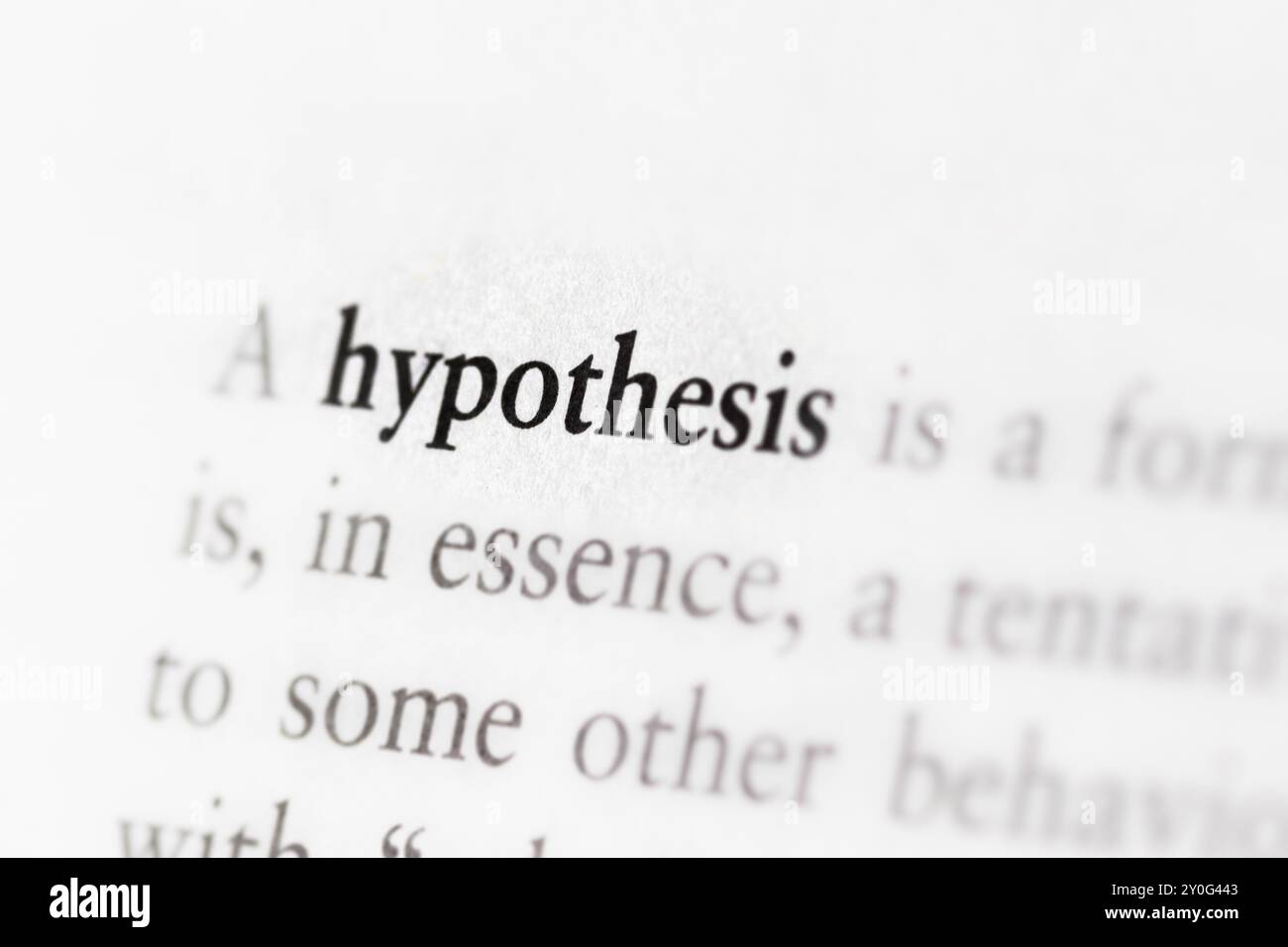 Closeup of the Word "Hypothesis" in a Textbook Stock Photo - Alamy