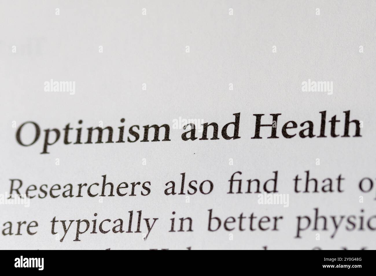 Optimism and Health: Exploring the Connection Stock Photo - Alamy