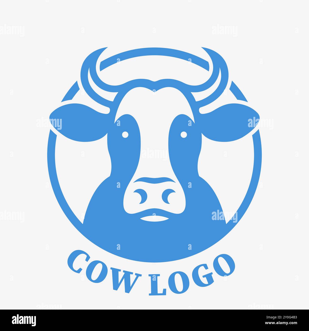 Cow head logo, emblem. Vector illustration EPS10 Stock Vector Image ...