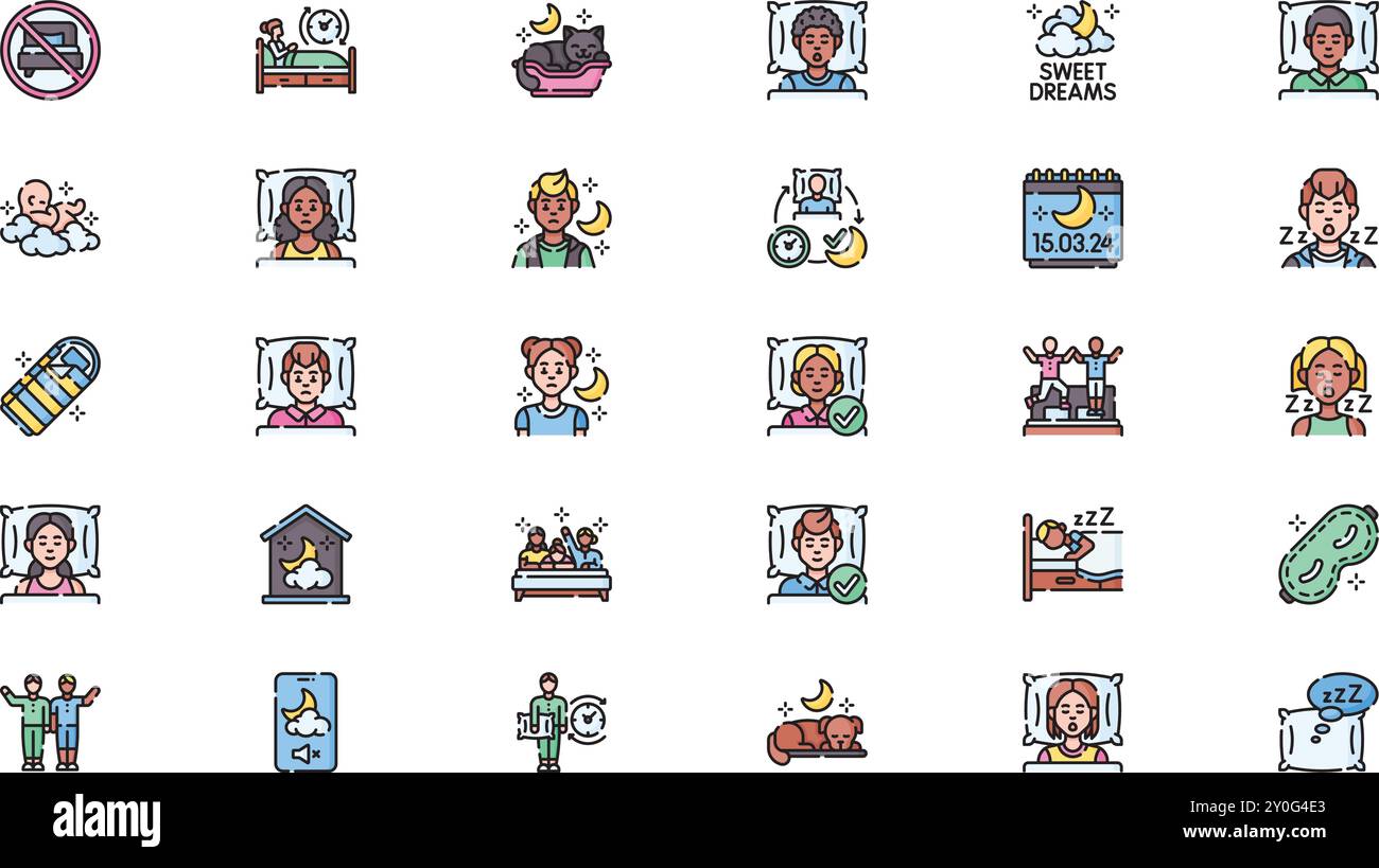 World sleep day icon pack High-Quality Vector Icons Collection with ...