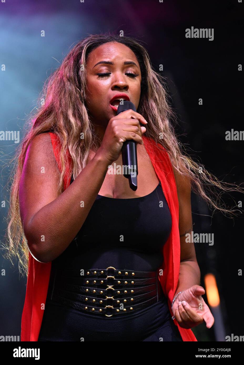 Derby, United Kingdom 31st August 2024. 90s Pop Band ÒThe HoneyzÓ ...