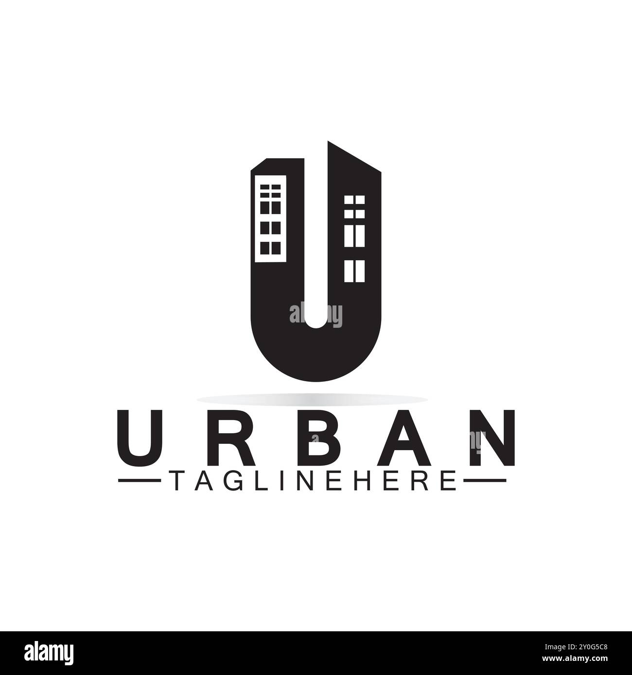 Letter U Urban Building Logo Vector Design. Urban icon, city tower ...