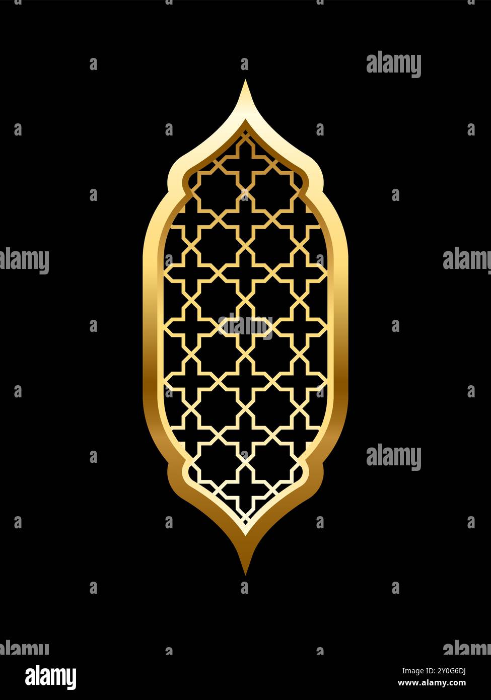 Islam window with pattern vector illustration isolated on black ...