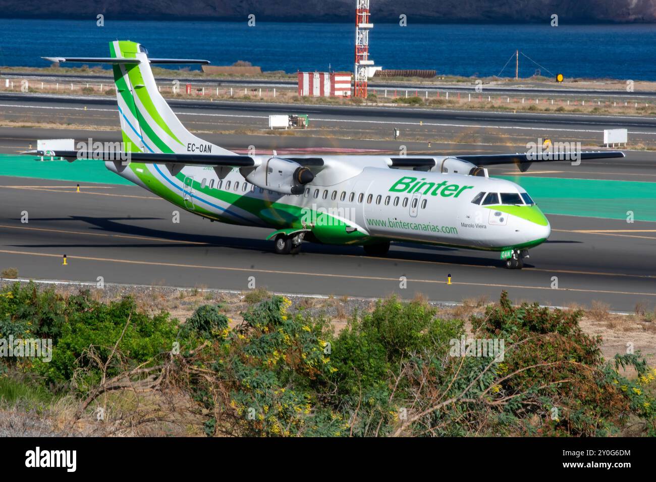 ATR 72 regional airliner of the Binter Canarias airline at the Gran ...