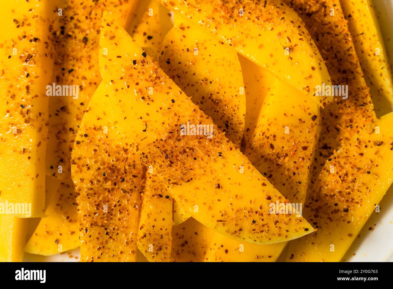Healthy Mexican Sliced Mango with Tajin Spice and Chili Stock Photo - Alamy