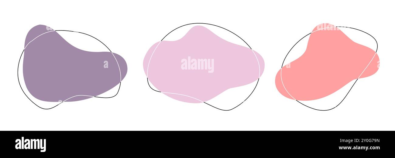 Color liquid irregular amoeba blob shapes vector collection isolated on ...