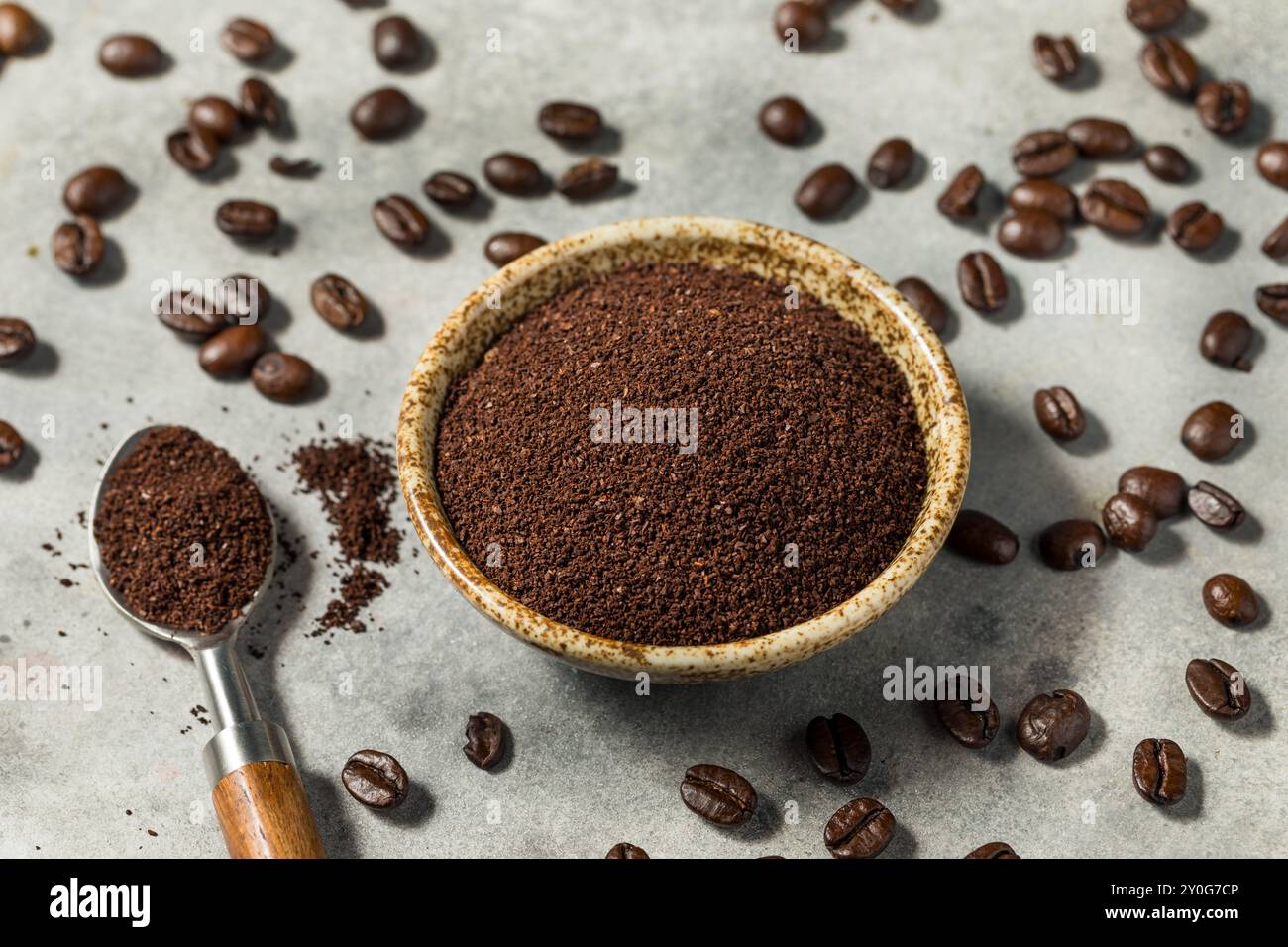 Gourmet Ground Espresso Coffee Ready to Use Stock Photo - Alamy