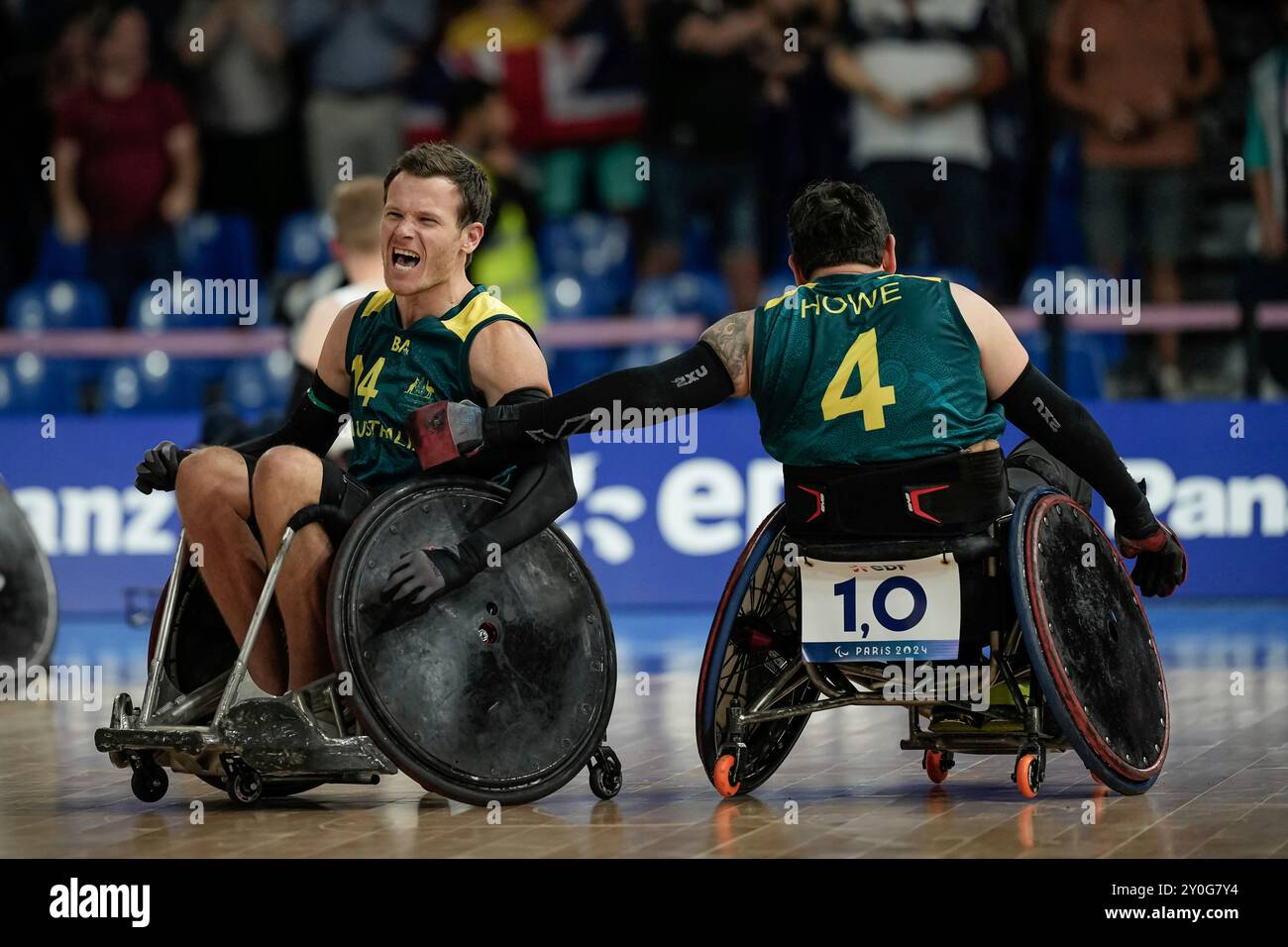 Australia's Andrew Edmonson, left, and Australia's Jake Howe celebrate ...