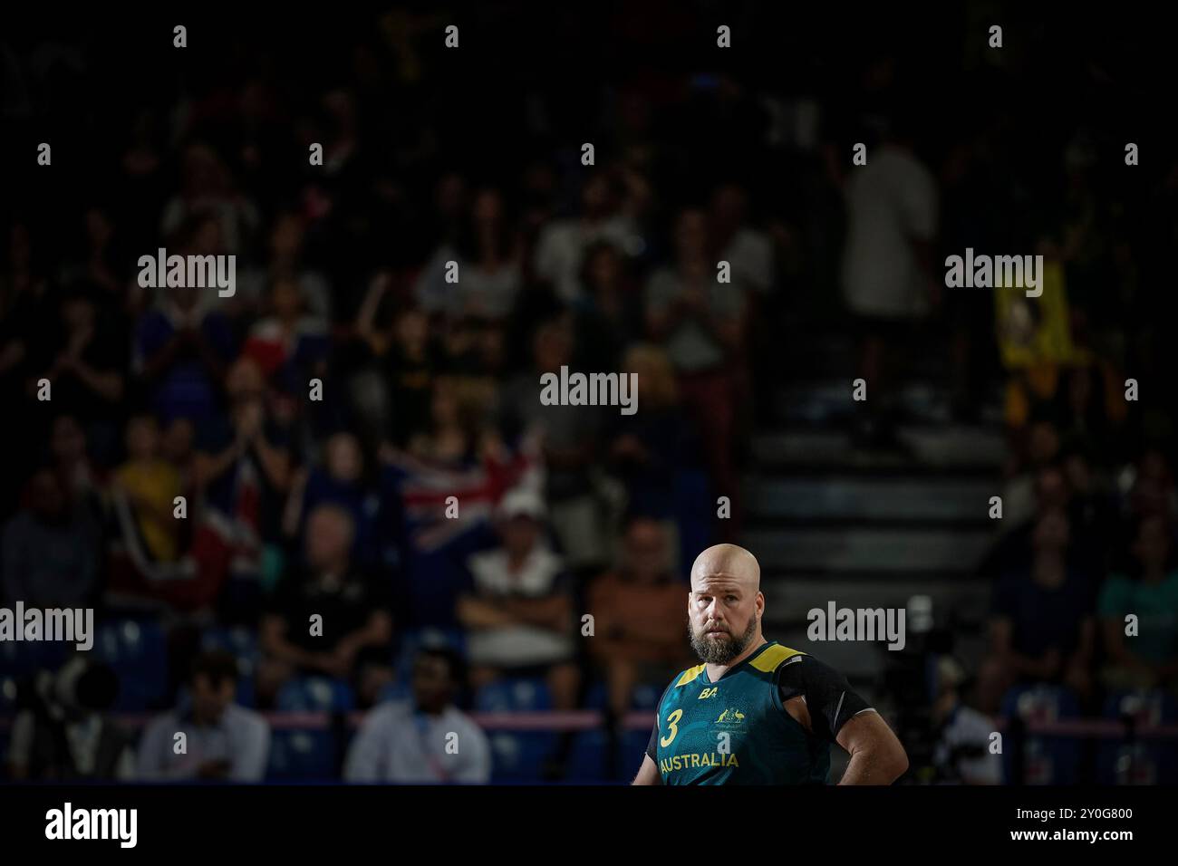 Australia's Ryley Batt looks on during the wheelchair rugby bronze ...
