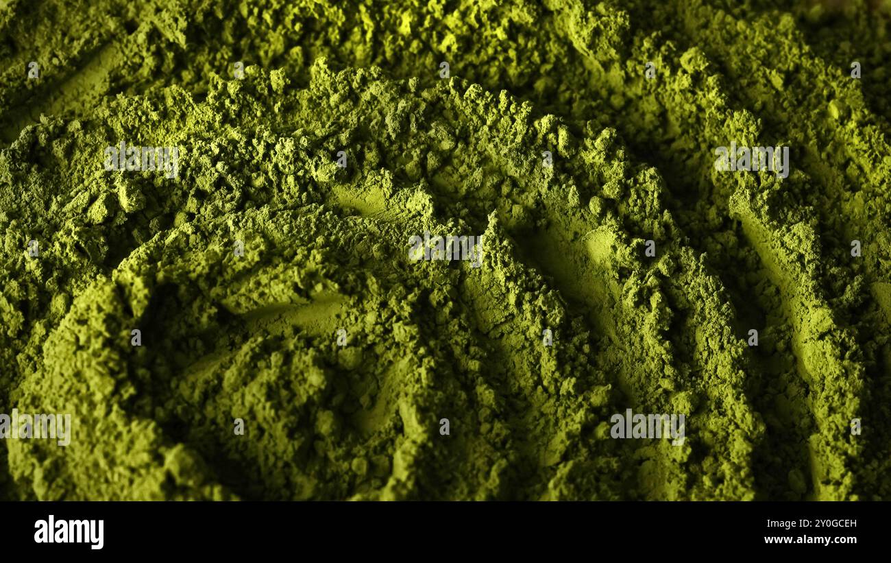 Matcha green tea powder top view texture Stock Photo - Alamy