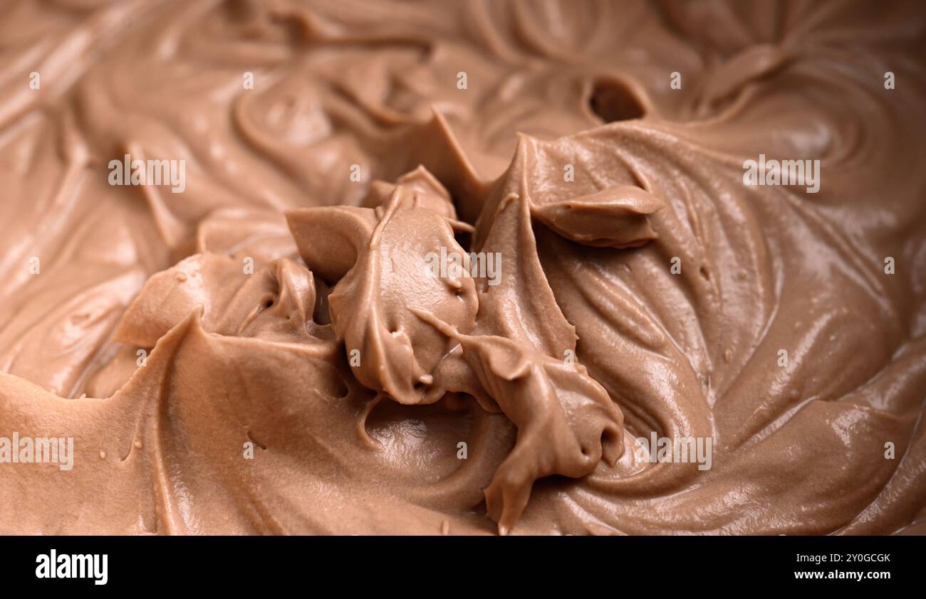 Chocolate flavored cake cream, homemade cooking cakes and pies Stock ...