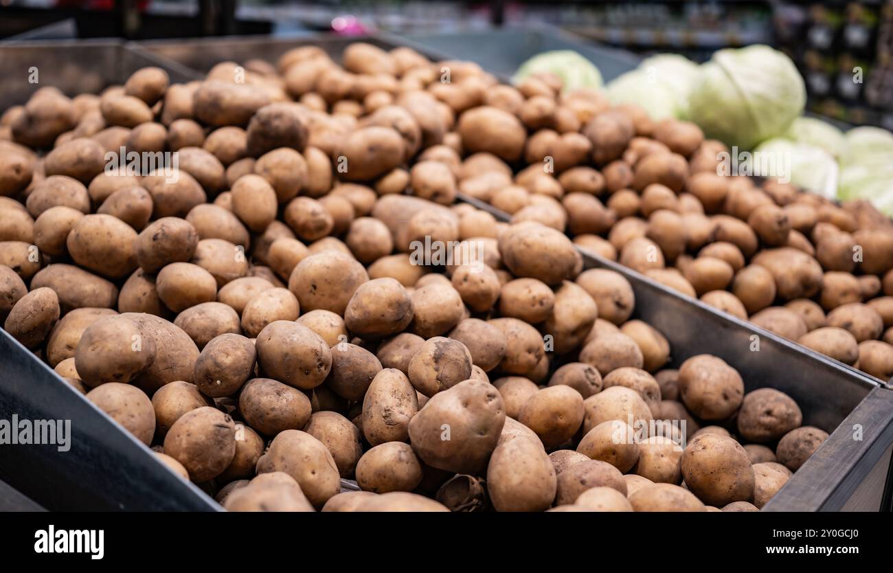 Potatoes Are Sold In Vegetable Supermarket Stock Photo - Alamy