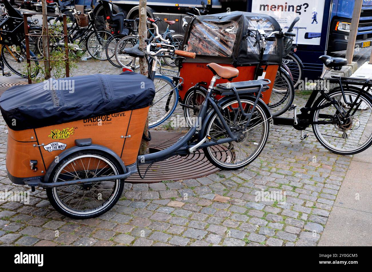 Copenhagen/ Denmark/02 September 2024/ Cargo bikes are very popular in ...