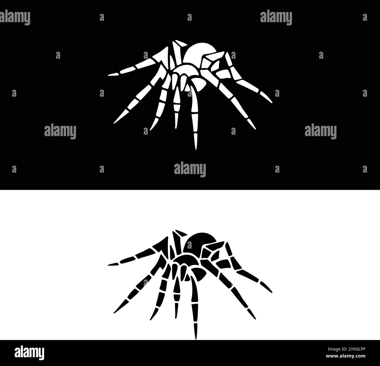 Creative silhouette of Spider insect black and white colours Stock ...