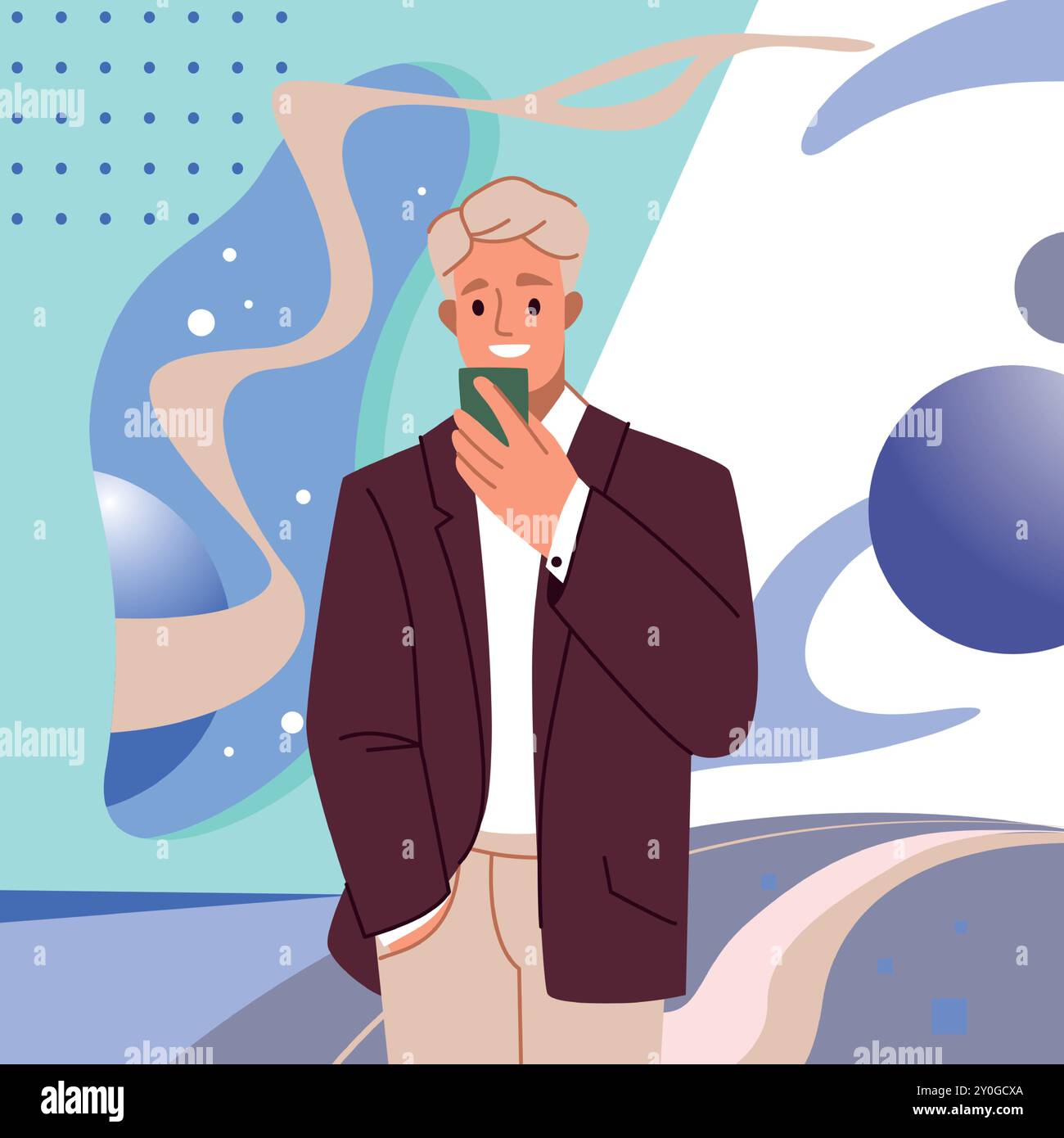 Mobile phone hands man Stock Vector Images - Alamy