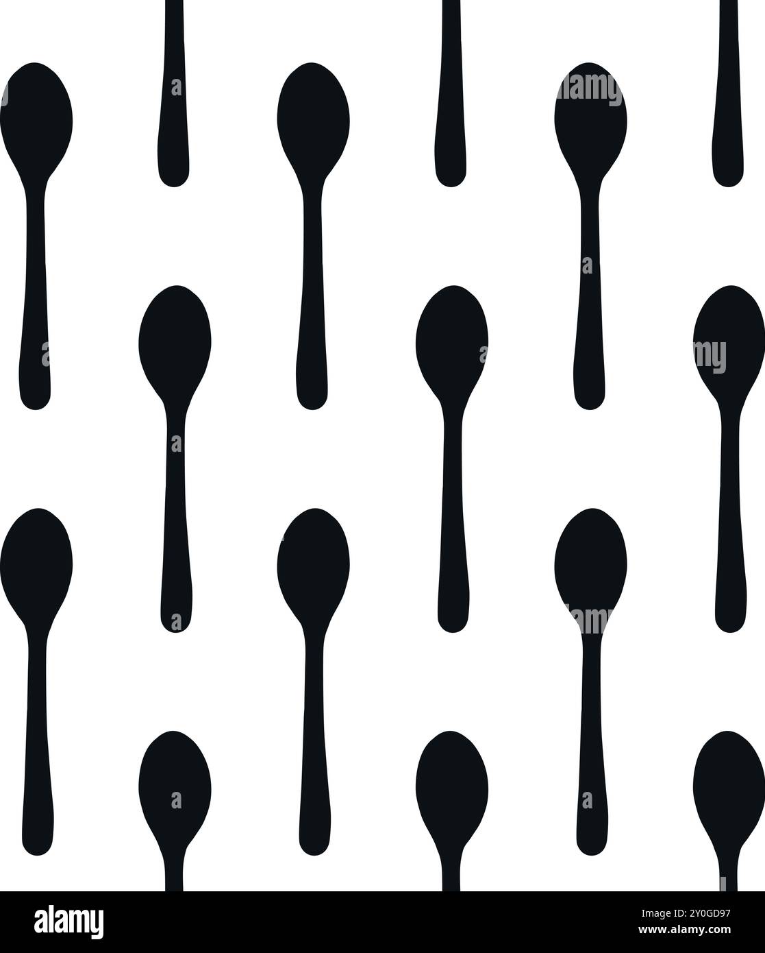 Vector seamless pattern of spoon silhouette Stock Vector Image & Art ...