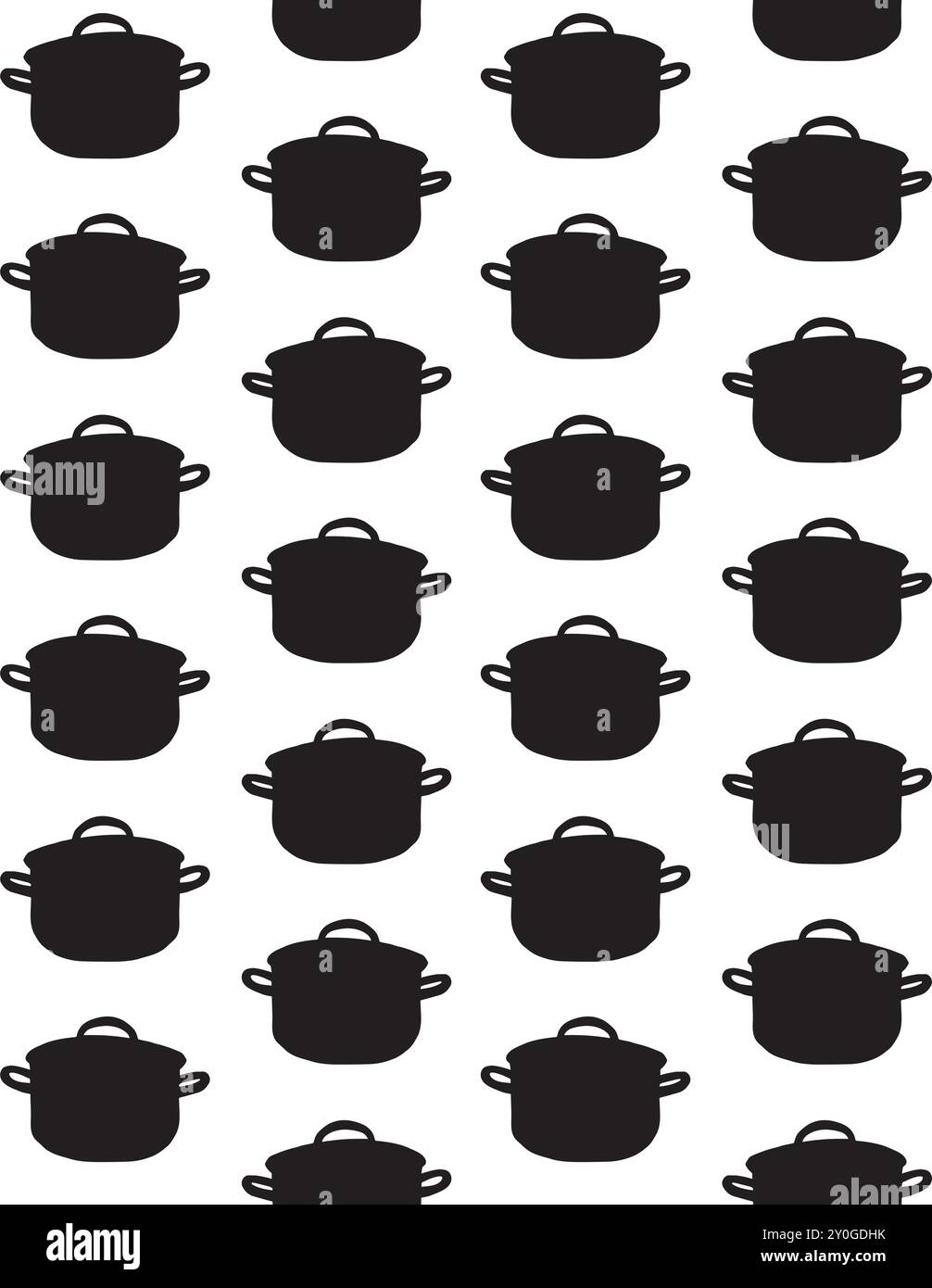 Vector seamless pattern of cooking pot silhouette Stock Vector Image ...