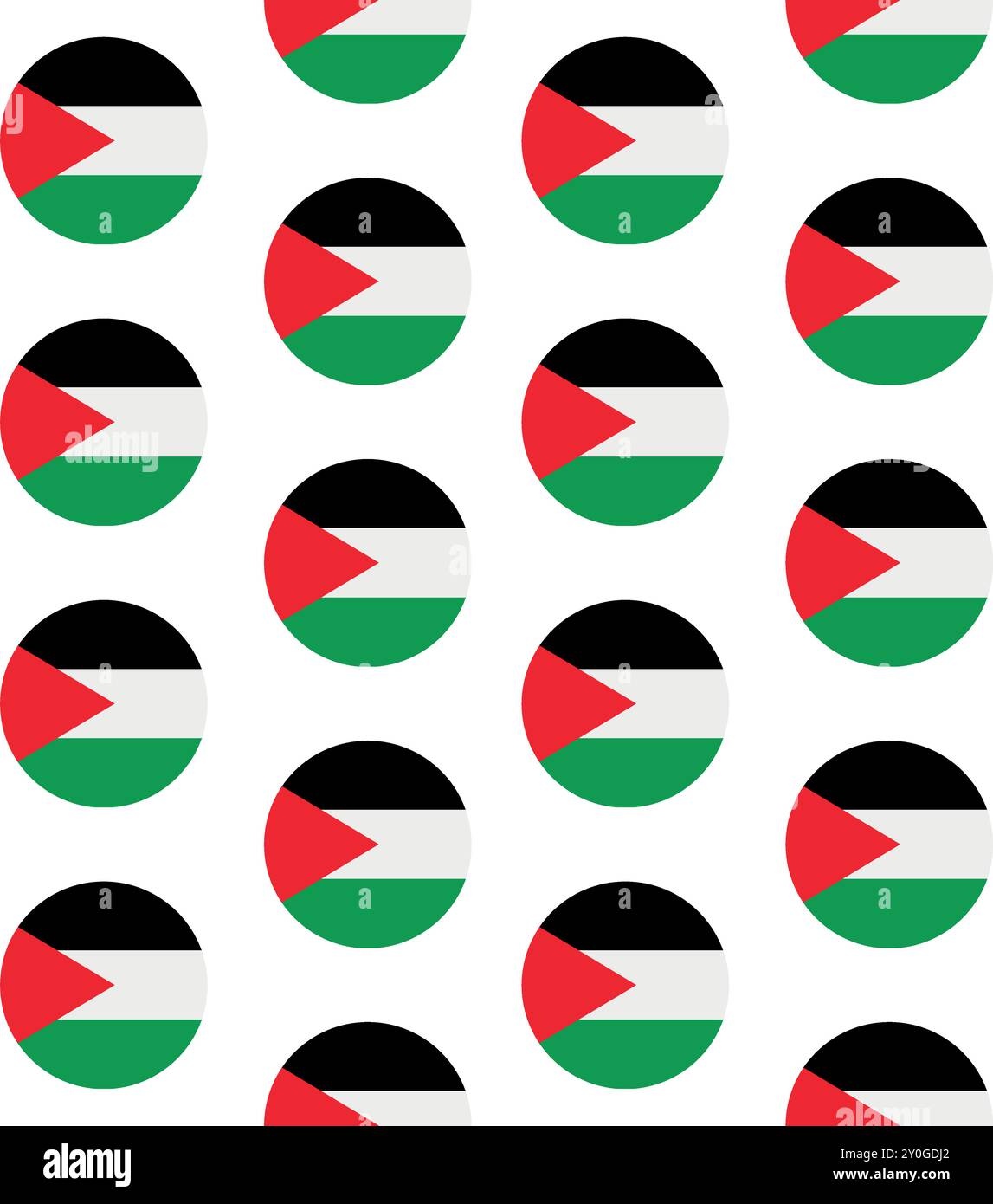 Vector seamless pattern of Palestine round flag Stock Vector Image ...