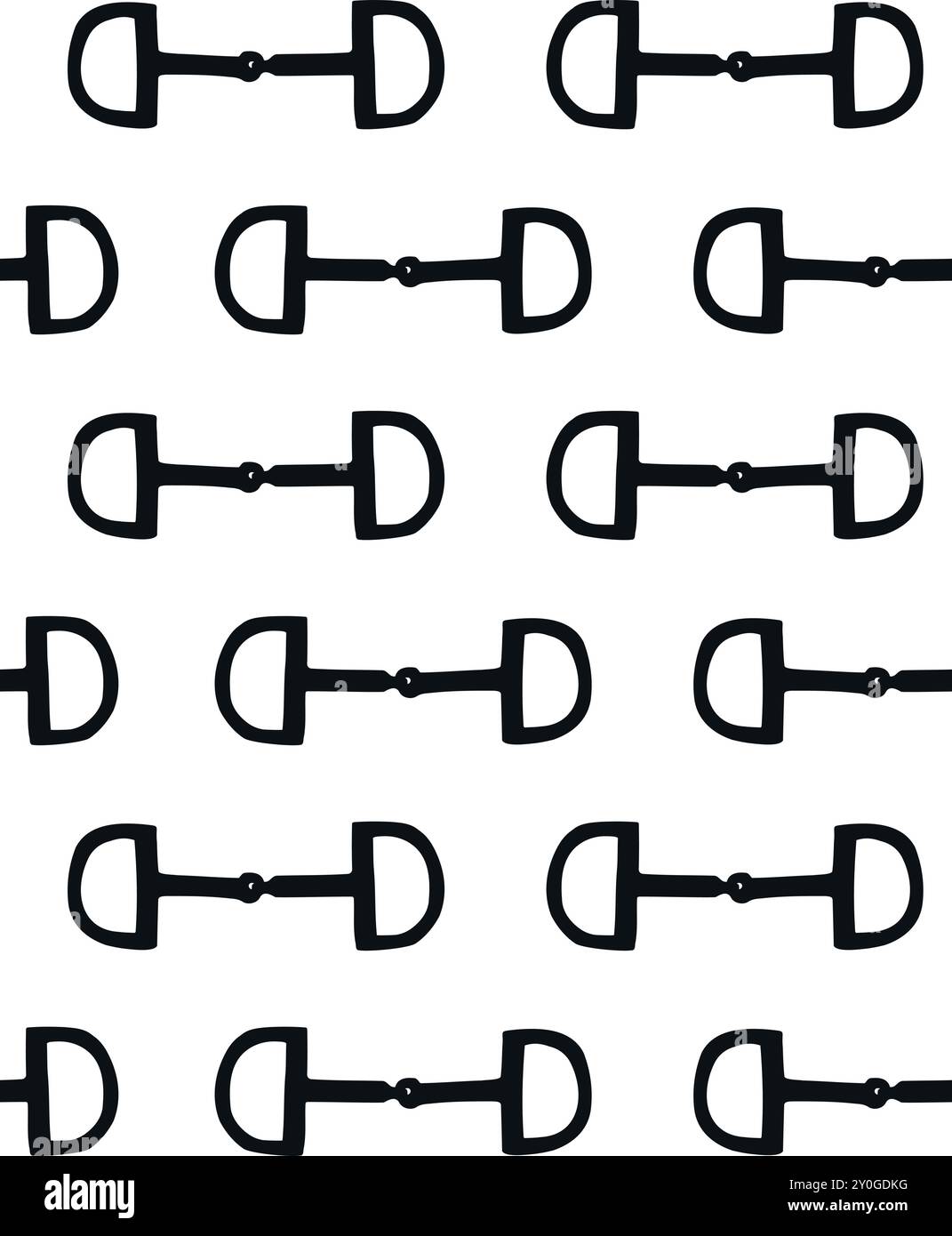 Vector seamless pattern of horse bit silhouette Stock Vector Image ...