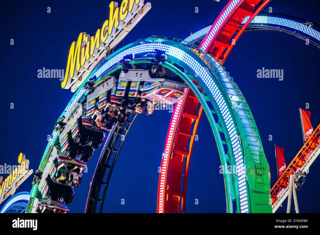 Vienna, Austria - August 5, 2024: Roller coaster at the historic Prater ...