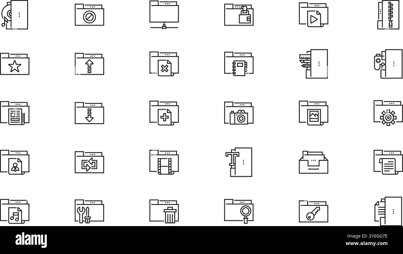 Folders icons High-Quality Vector Icons Collection with Editable Stroke. Ideal for Professional ...