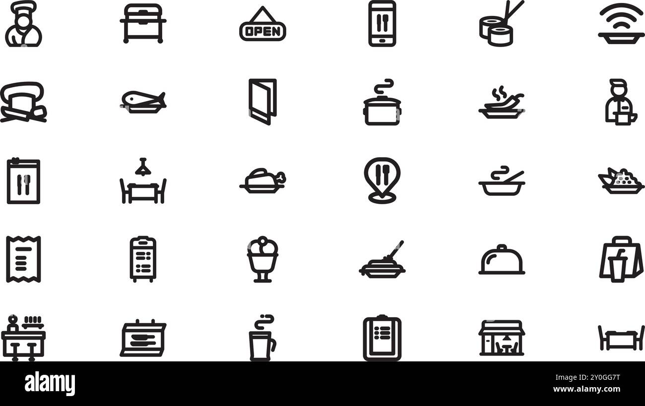 Restaurant linear icons High-Quality Vector Icons Collection with ...